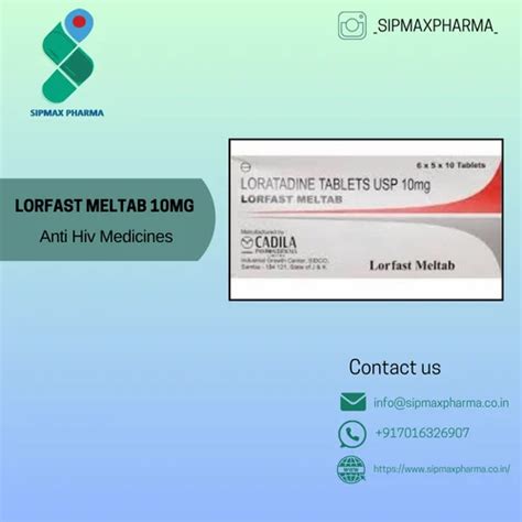 Lorfast Meltab Loratadine Tablets For Personal 10 Mg At Rs 96 Box In