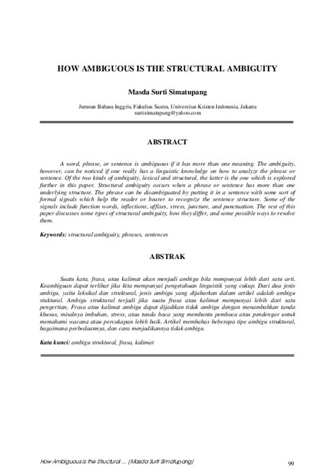 Pdf How Ambiguous Is The Structural Ambiguity Masda Surti