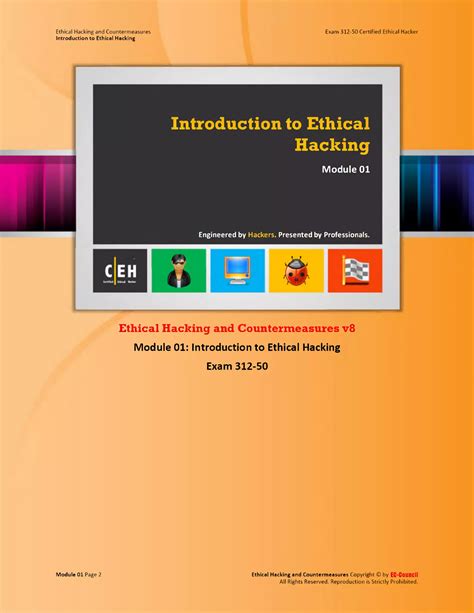 Cehv8 Module 01 Introduction To Ethical Hacking Pdf