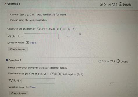 solved help me please× ﻿question 601 ﻿pt ⊘6detailsscore on