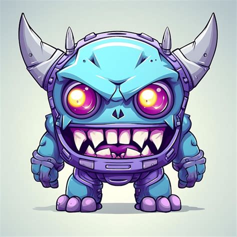 Premium Ai Image Blue Monster Character Tinkerbot Demon Aquamarine Comic Satire Flickr Kawaii
