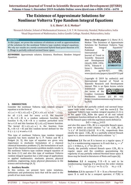 The Existence Of Approximate Solutions For Nonlinear Volterra Type