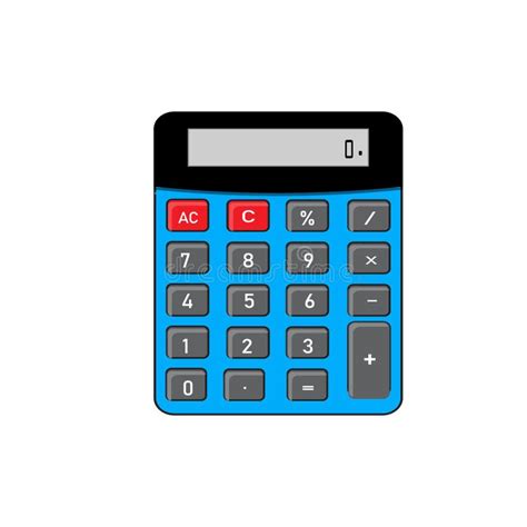 Basic Calculator With Set Of Digits Isolated On White Flat Design Stock Vector Illustration
