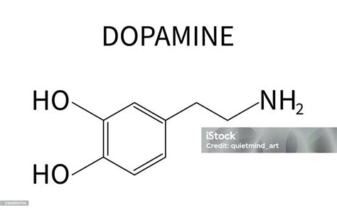 도파민 화학 구조 공식 생물학 및 화학 연구에서 신경 전달 물질의 표현 Mental Wellbeing에 대한 스톡 벡터 아트 및 기타 이미지 Mental