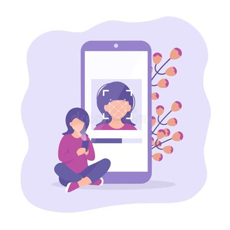 Woman Face Id Modern Concept Stock Vector Illustration Of Digital Girl