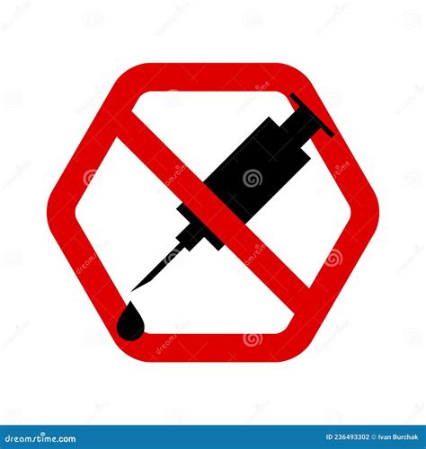 Stop Drugs Prohibition Sign Forbidden Hexagonal Sign Stock Illustration Illustration Of