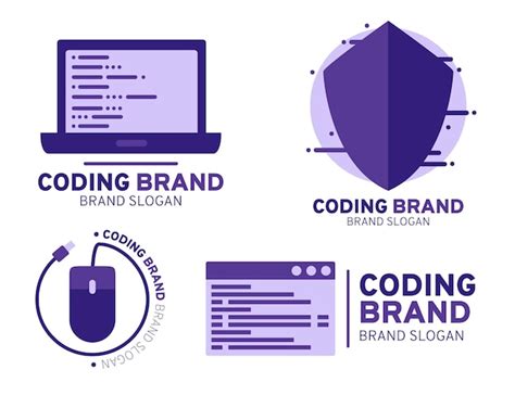Free Vector Flat Code Logo Template Collection