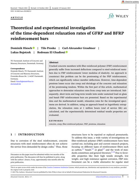 Pdf Theoretical And Experimental Investigation Of The Time Dependent Relaxation Rates Of Gfrp