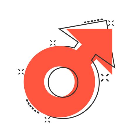 Vector Cartoon Male Sex Symbol Icon In Comic Style Men Gender Concept Illustration Pictogram