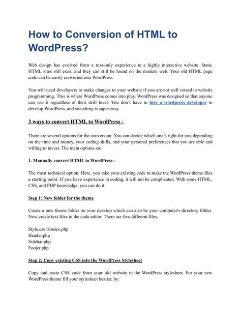 Ppt Conversion Of Html To Wordpress Powerpoint Presentation Free Download Id10761674