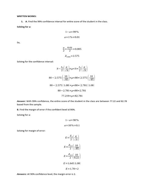 Written Works Statistics Pdf Statistical Theory Statistical Analysis