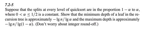 solved 6 quicksort analysis 15 points exercise 7 2 5