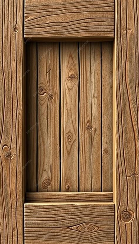 Wooden Frame With Three Vertical Planks Premium Ai Generated Image
