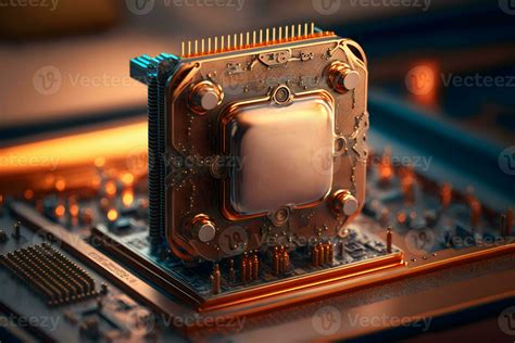 CPU Processor With Modern Futuristic Technology Appearance Neural Network Generated Art