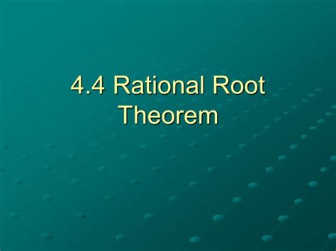 Rational Root Theorem