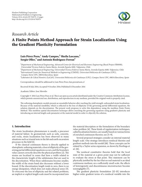 pdf a finite points method approach for strain localization using the