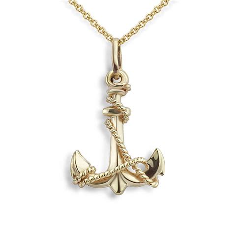 Yellow Gold Anchor Necklace Pre Owned Refurbished Jewellery