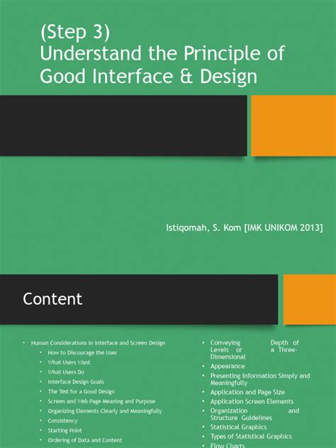 Pertemuan 5 Understand The Principle Of Good Interface Design Pdf