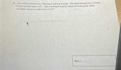Solved A G Block Of Ice Is Floating In G Chegg