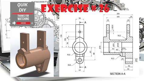 Solidworks Cad Tutorial Exercise 26 For Beginners Youtube