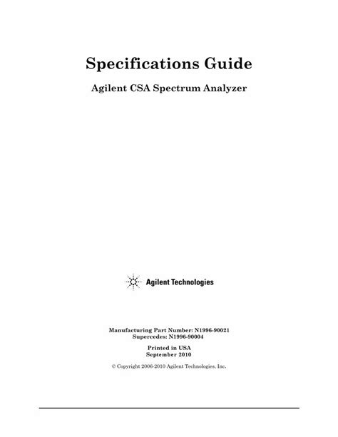 Pdf Csa Specifications Guide Keysight Dokumen Tips