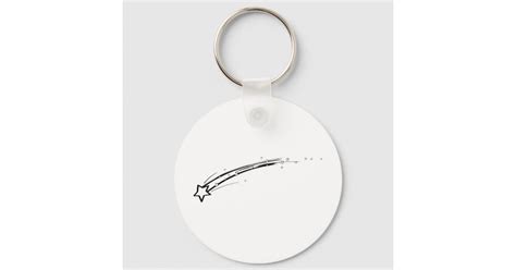 Black And White Shooting Star Keychain Zazzle