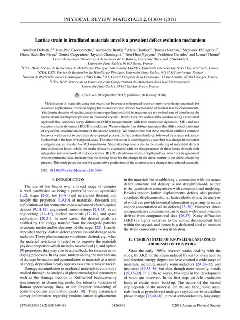 Pdf Lattice Strain In Irradiated Materials Unveils A Prevalent Defect