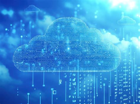 Digital Cloud With Circuit Board Patterns Representing Cloud Computing And Data Storage In A
