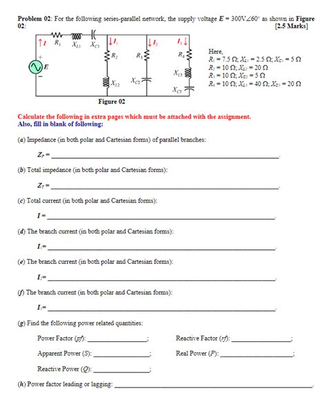 Solved Problem For The Following Series Parallel Chegg
