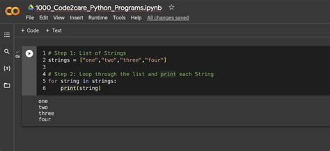 47 Take A List Of Strings And Print Each String 1000 Python