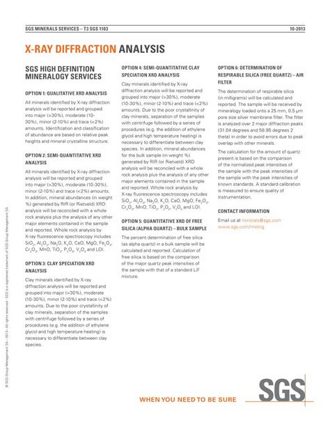 Pdf X Ray Diffraction Analysis · All Minerals Identified By