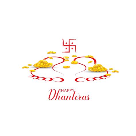 premium vector illustration of gold coin in pot for dhanteras