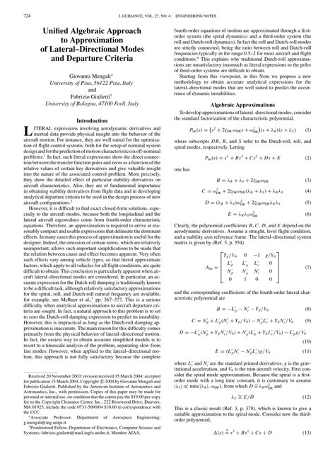 Pdf Unified Algebraic Approach To Approximation Of Lateral