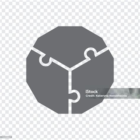 회색의 12 개 모서리 퍼즐의 간단한 아이콘 다각형 투명 한 배경에 세 요소의 간단한 아이콘 퍼즐 평면 디자인입니다 Eps10 실톱에 대한 스톡 벡터 아트 및 기타 이미지