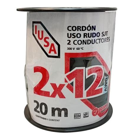 Cable Sjt Uso Rudo 2x12 Awg Carrete 20 Metros Iusa The Home Depot México