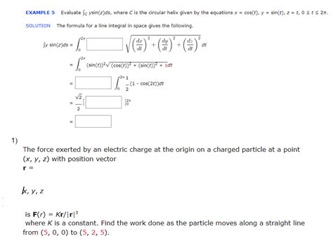 Solved EXAMPLE Evaluate Sc Ysin Z Ds Where C Is The Chegg Com