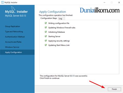 instalasi mysql 8 0 selesai duniailkom