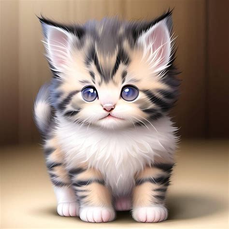 Premium Ai Image Purebred Fluffy Kitten