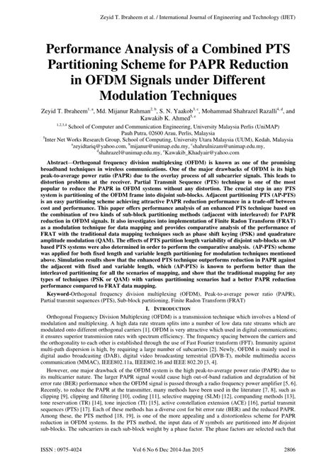 pdf performance analysis of a combined pts partitioning scheme for