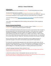 Module 3 Activity 5 Docx Activity 5 Sexual Selection Getting Started Type All Your Answers