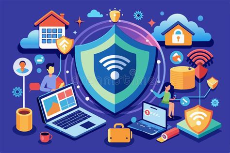 This Illustration Depicts Various Aspects Of Wi Fi Security And