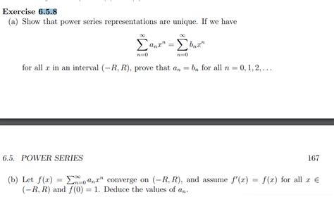 Solved Exercise 6 5 8 A ﻿show That Power Series