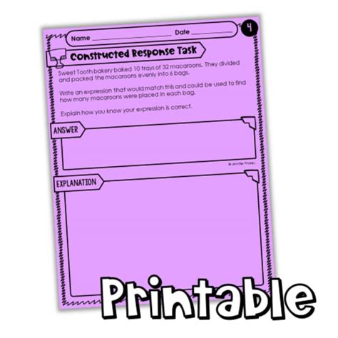 Math Constructed Response Practice W Digital By Jennifer Findley