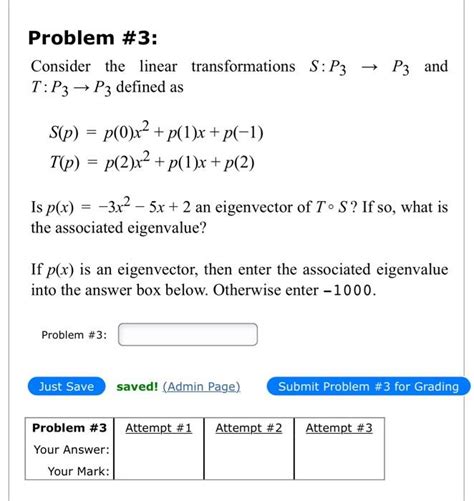 Solved Problem Consider The Linear Transformations Chegg
