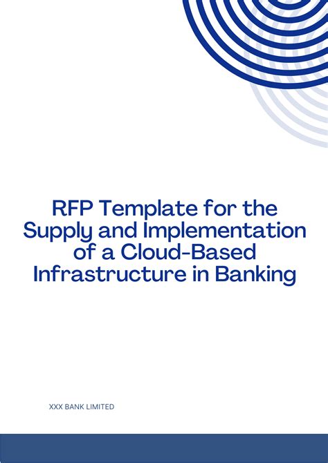 Rfp Template For The Supply And Implementation Of A Cloud Based Infrastructure In Banking