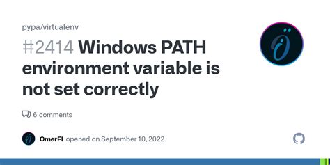 windows path environment variable is not set correctly · issue 2414