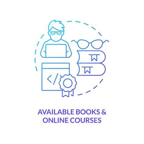 Icon Concept Blue Gradient For Online Courses And Books Availability Vector Web Outline