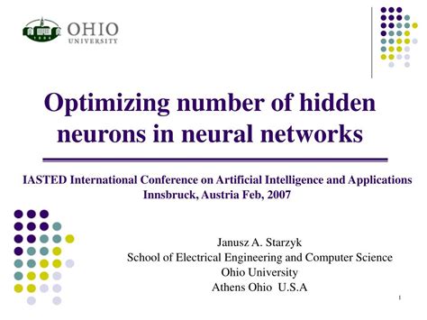 Ppt Optimizing Number Of Hidden Neurons In Neural Networks Powerpoint