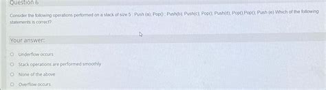 Question 6consider The Following Operations Performed