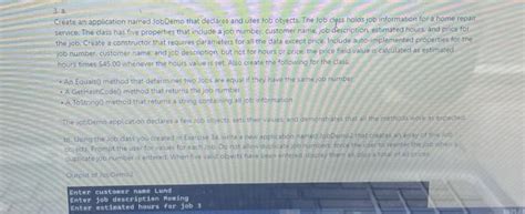 Solved 3a Create An Application Named Jobdemo That Declares